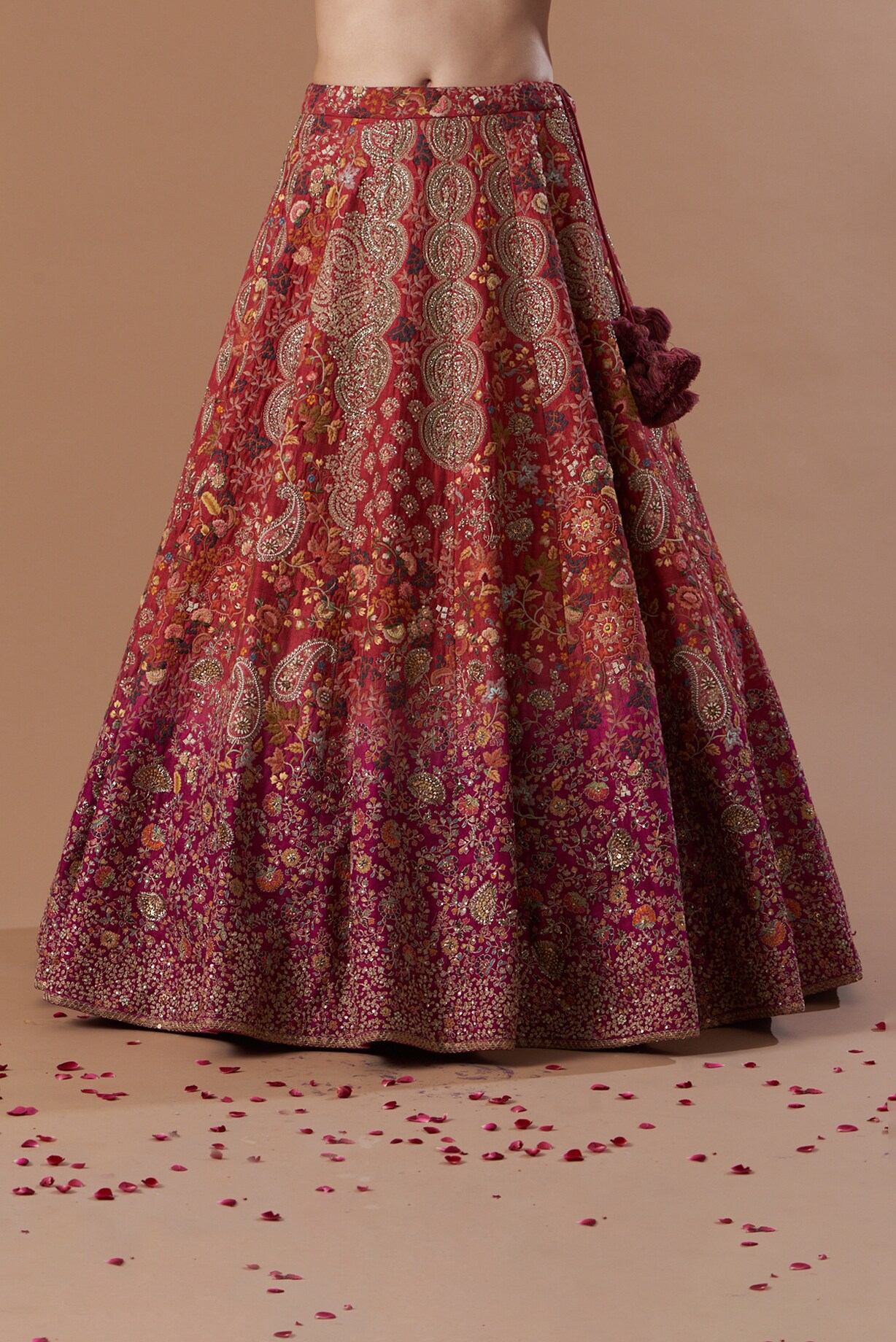 Purple Ombre Embroidered Bridal Lehenga Set by Petticoat Lane at Pernia ...