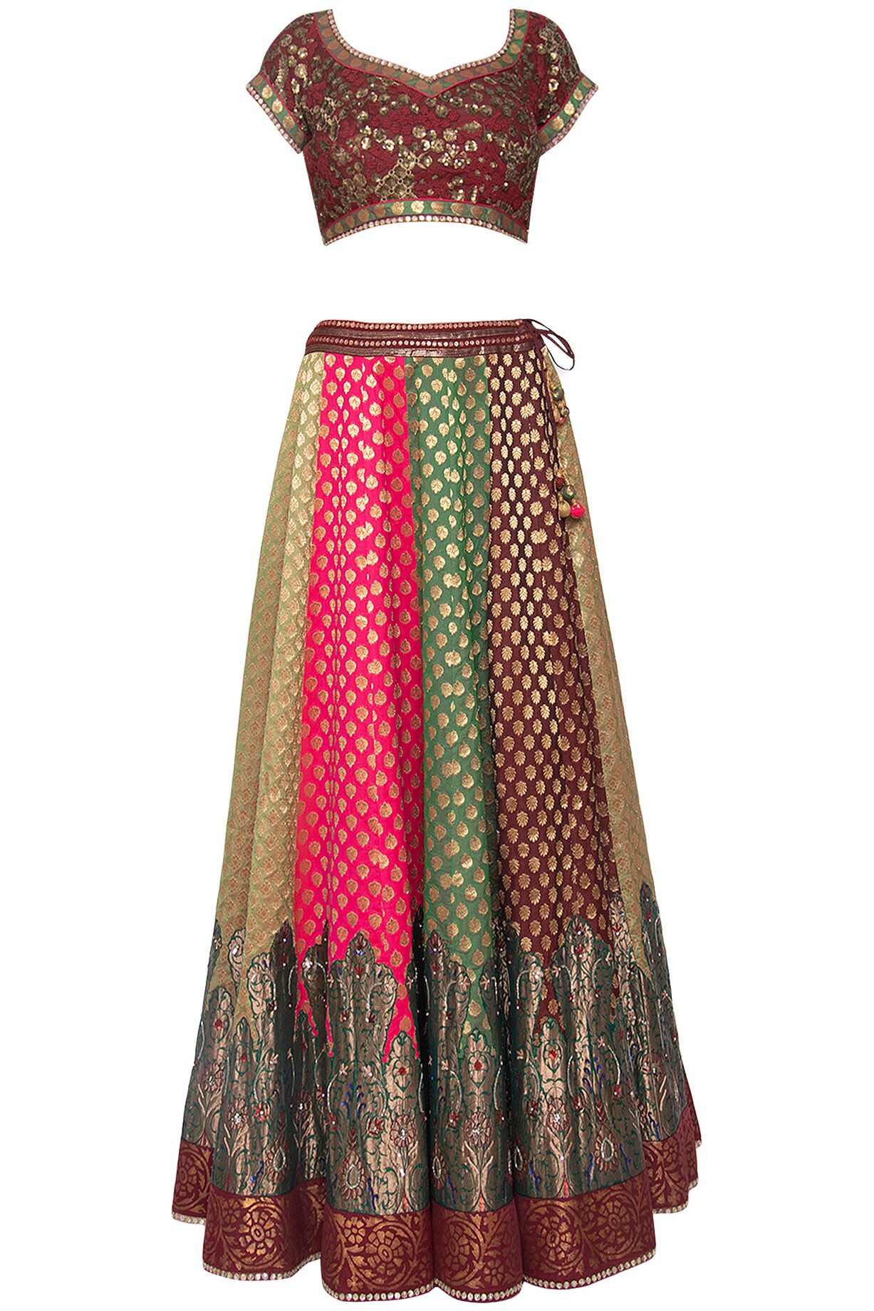 Multi colored banarasi lehenga set by Poonam Dubey Designs at Pernia's ...