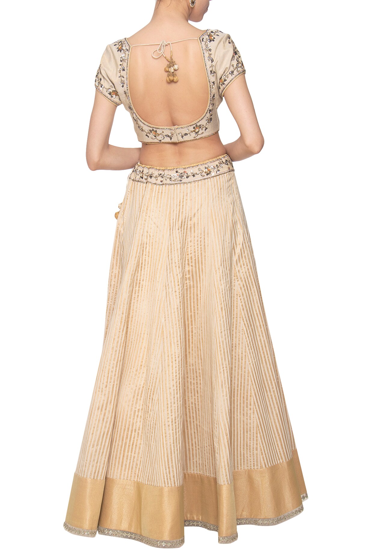 Beige banarasi lehenga set by Poonam Dubey Designs at Pernia's Pop Up ...