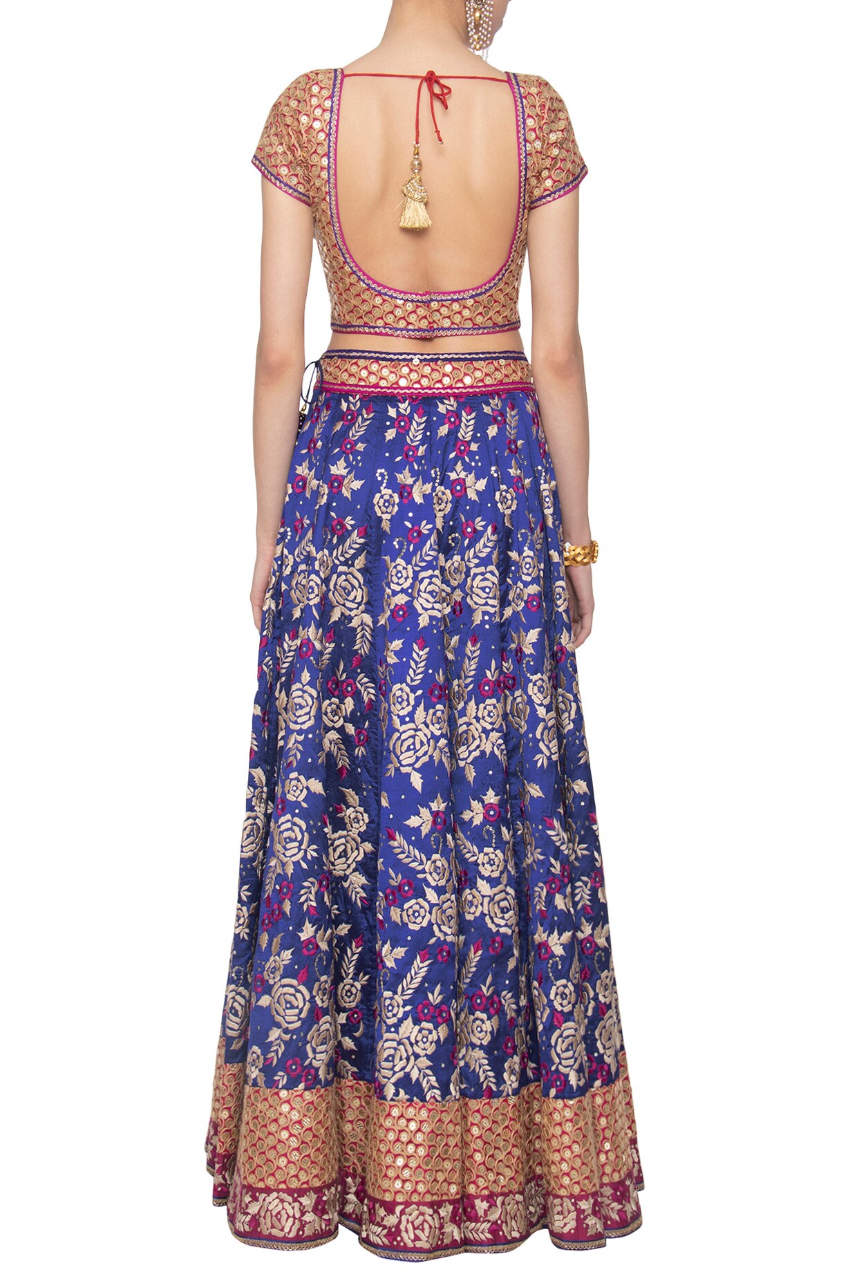 Blue banarasi silk lehenga set Design by Poonam Dubey Designs at Pernia ...