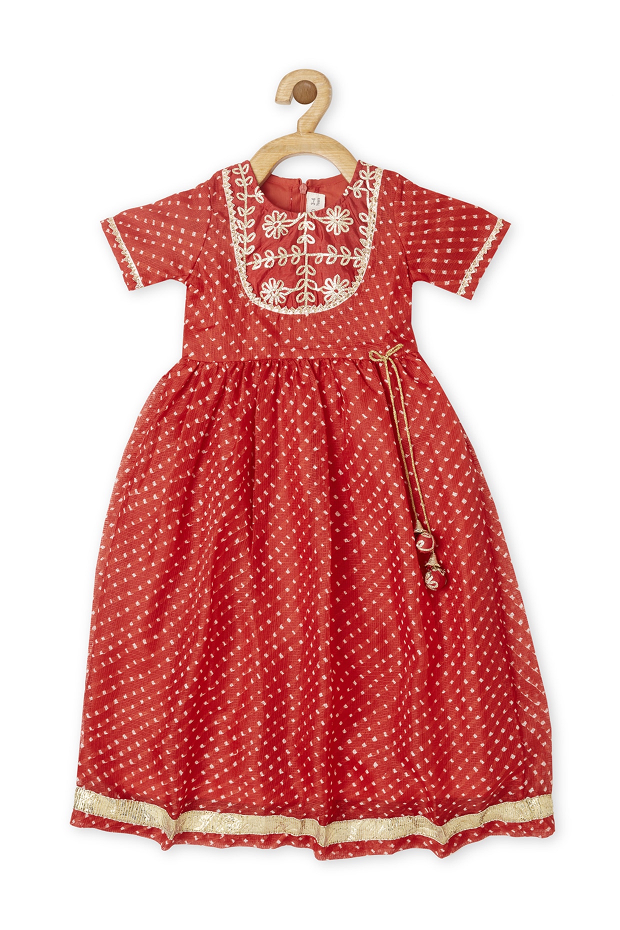 Red Polyester Dress For Girls by Piccolo at Pernia's Pop Up Shop 2025