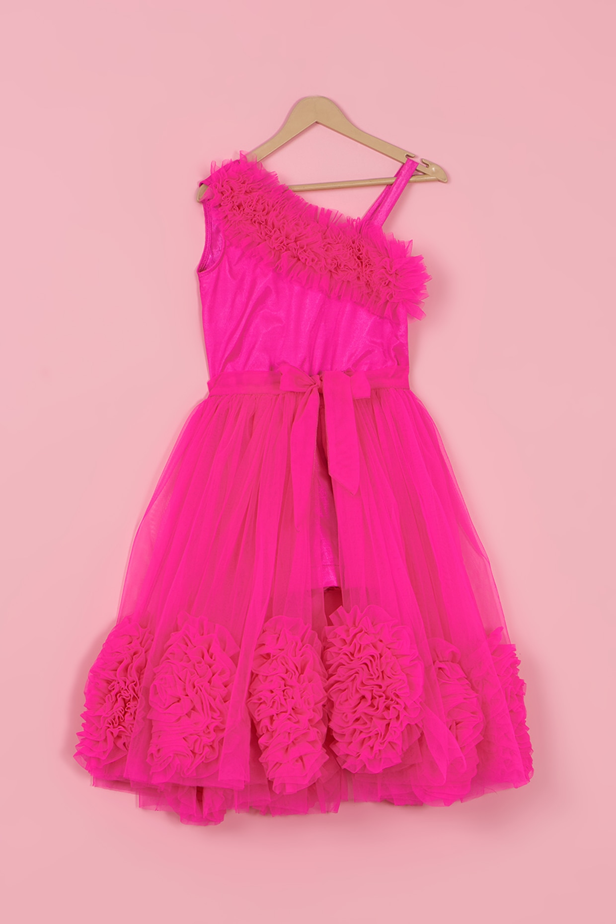 Pink Net Jumpsuit WIth Trail For Girls by PiccoRicco at Pernia's Pop Up ...