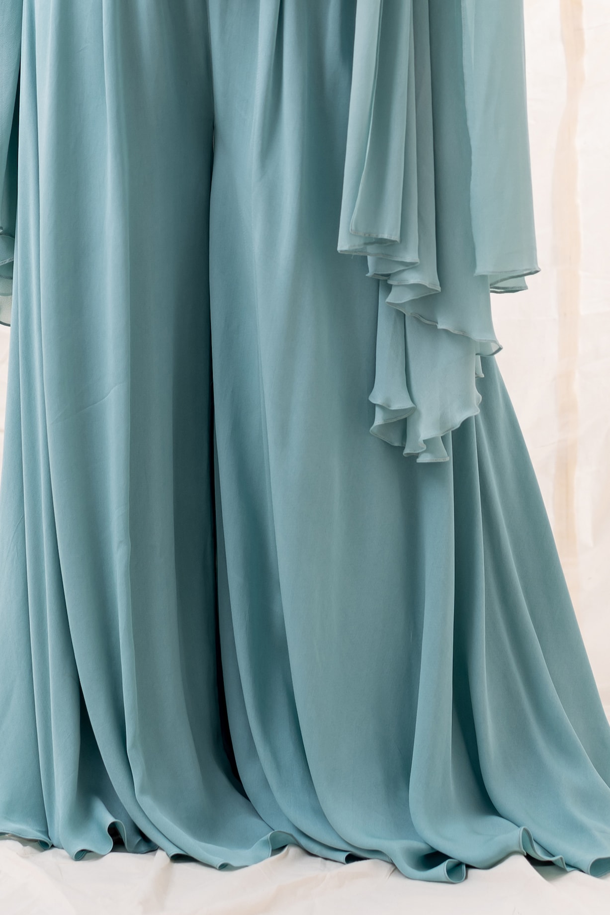 Pastel Turquoise Pearl Embroidered Jacket Set Design by Piri India at ...