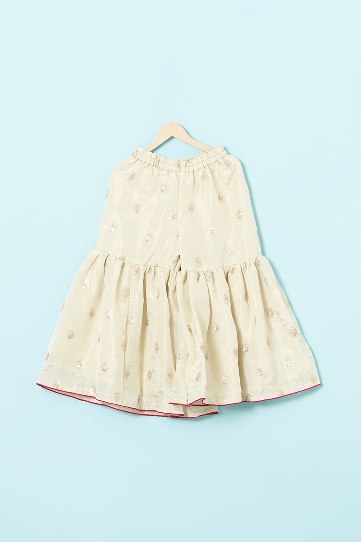 Ivory Muslin & Tissue Sharara Set For Girls by The Plum Bum at Pernia's ...