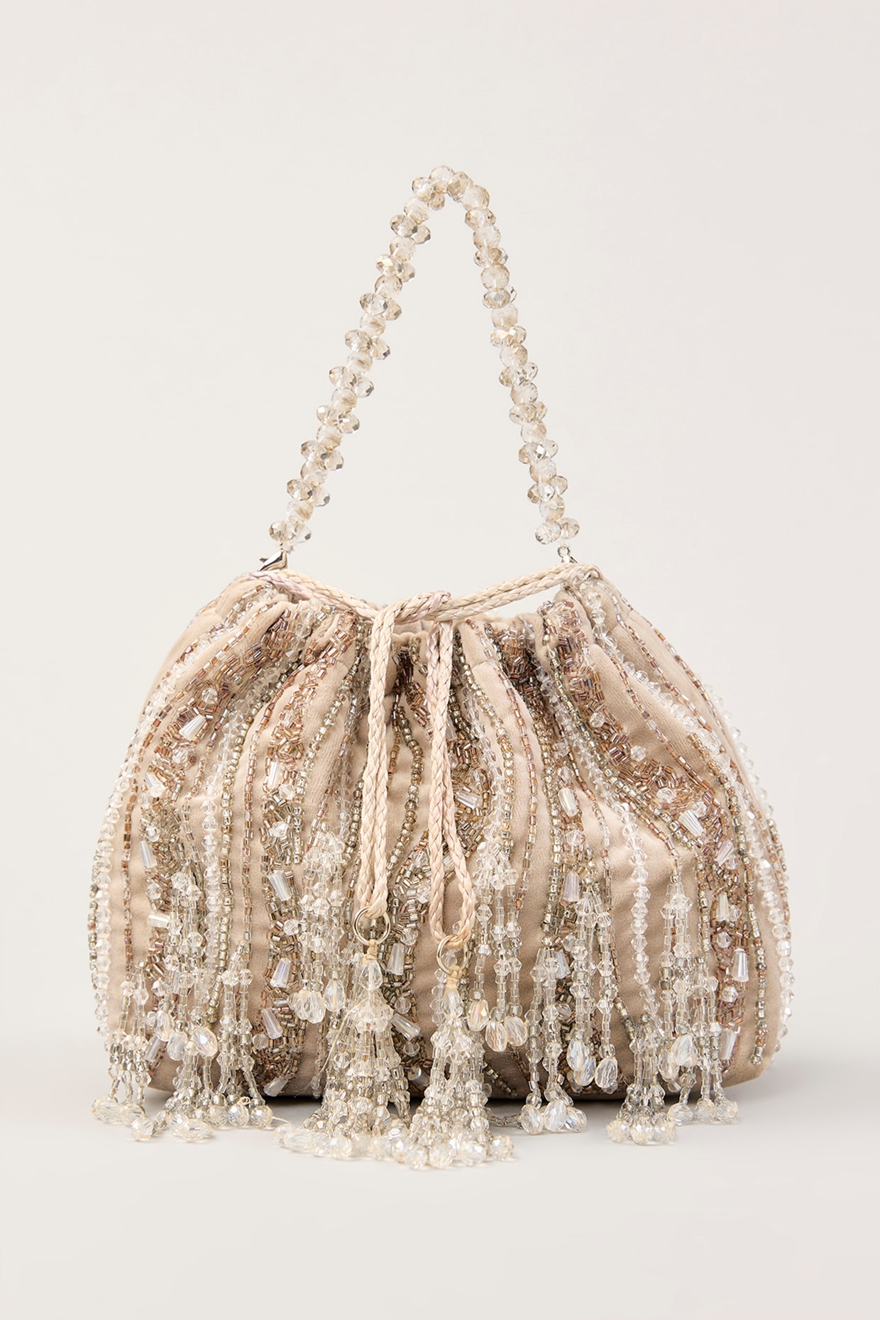 Silver Suede Hand Embellished Potli by PLODE at Pernia's Pop Up Shop 2024
