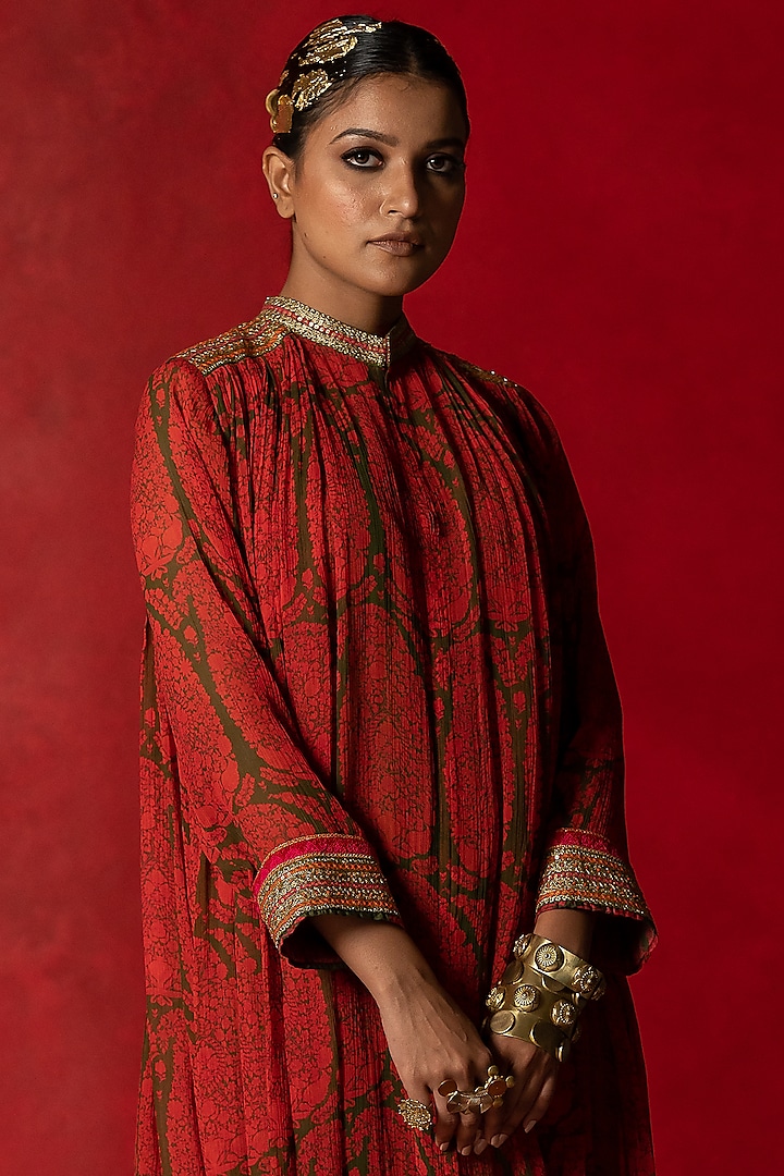 Olive Green Printed Kurta Set Design by Pooja & Keyur at Pernia's Pop ...