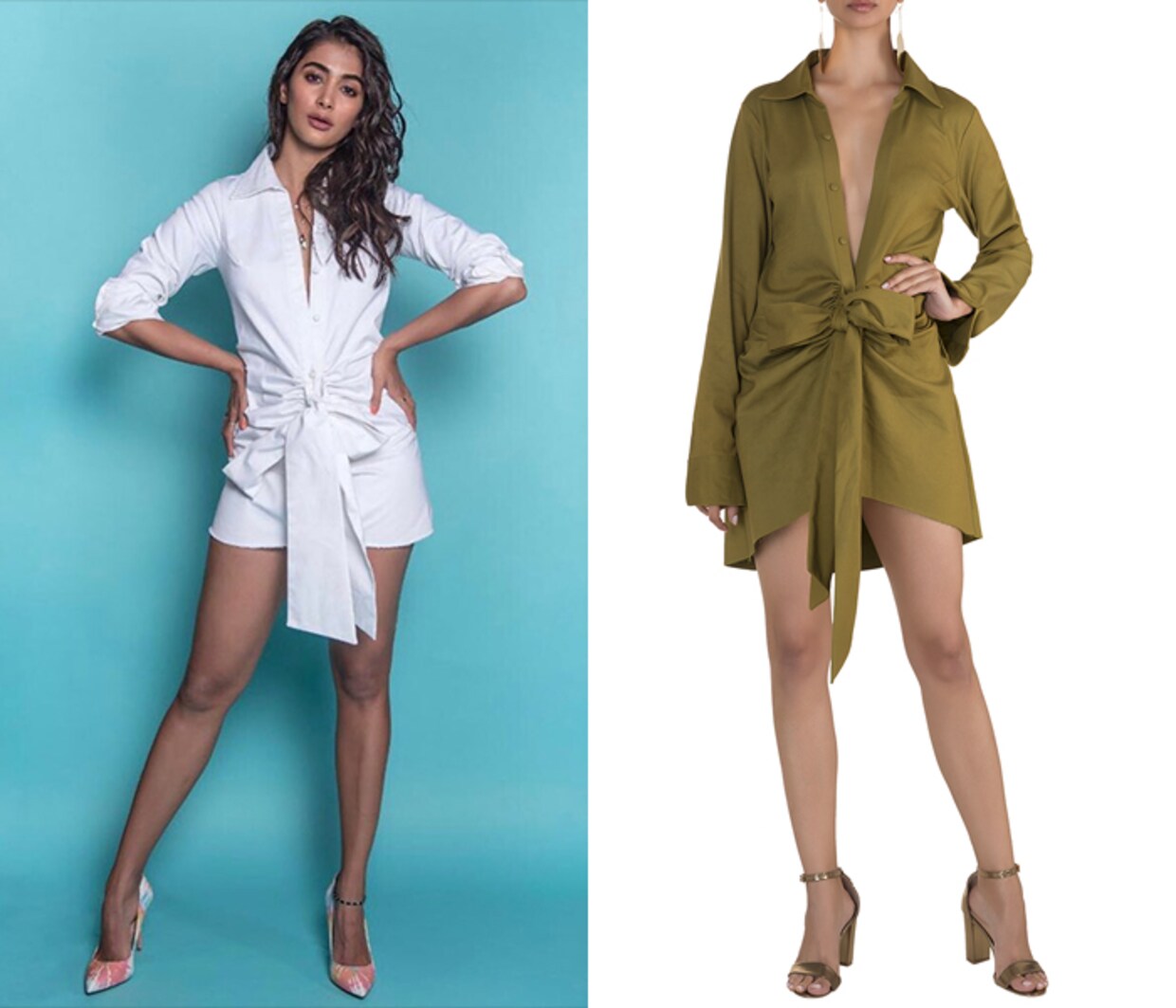 Olive Green Shirt Dress Design by Deme by Gabriella at Pernia's Pop Up ...
