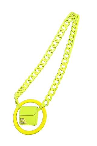Neon Yellow Faux Leather Spidey Handbag by Papa don't preach by ...
