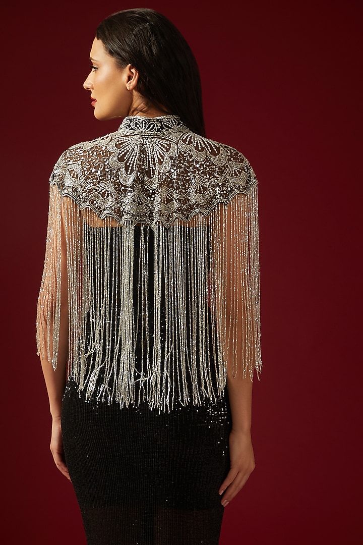Silver Embroidered Cape by PETERPAN TRINKETS at Pernia's Pop Up Shop 2026