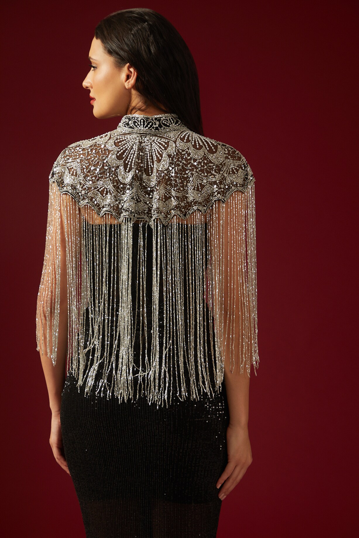 Silver Embroidered Cape by PETERPAN TRINKETS at Pernia's Pop Up Shop 2026