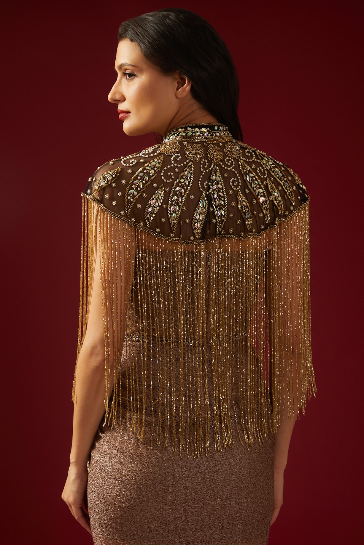 Black & Gold Embroidered Cape by PETERPAN TRINKETS at Pernia's Pop Up ...