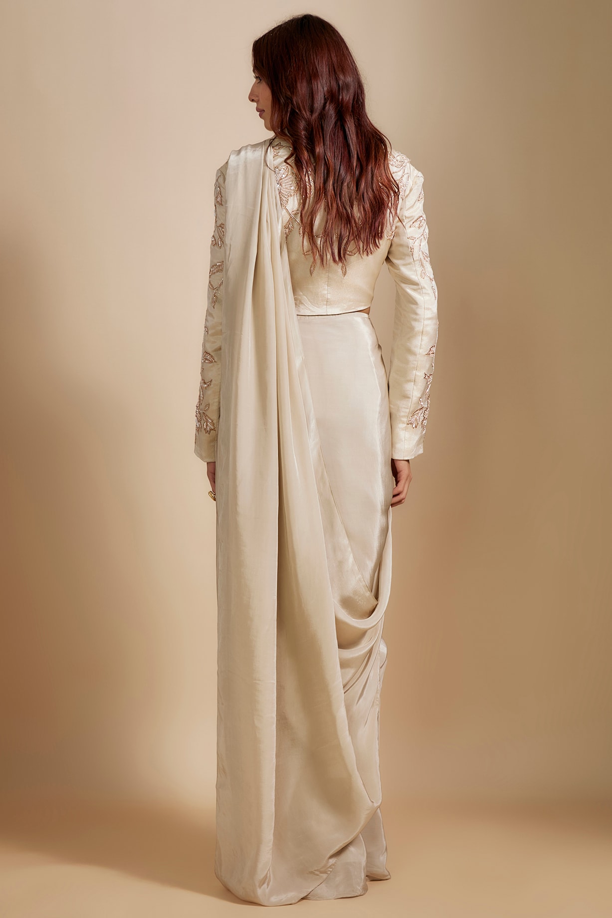 Beige Georgette & Tissue Saree Set by Masumi Mewawalla at Pernia's Pop ...