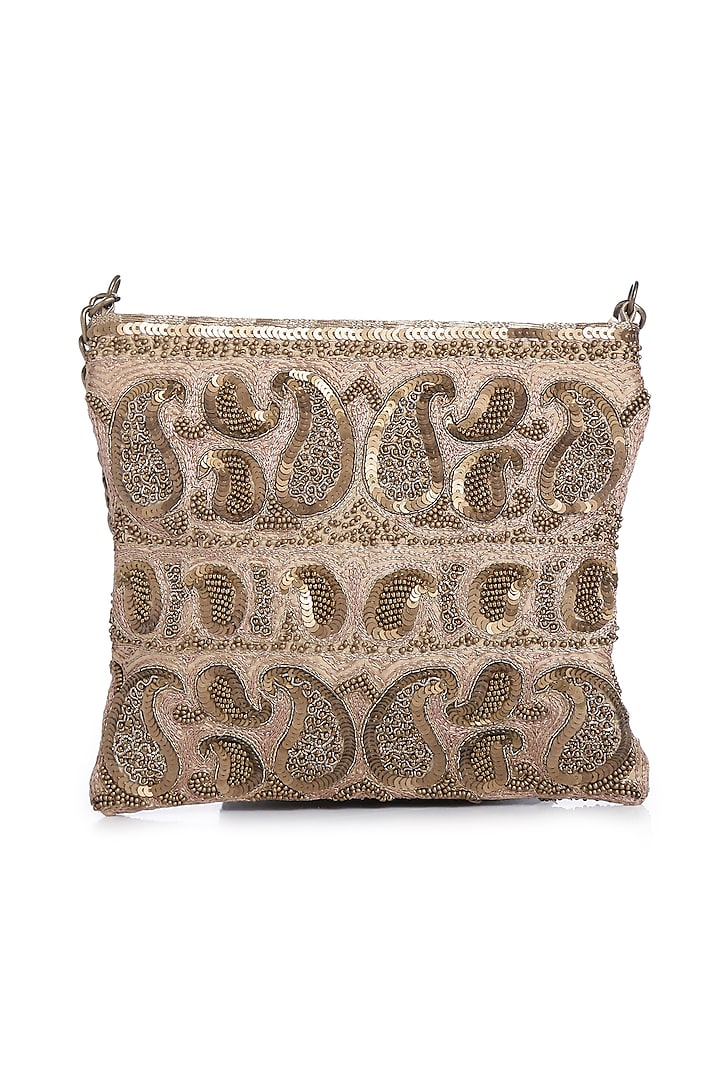 Golden Embroidered Sling Bag Design by Praccessorii at Pernia's Pop Up ...