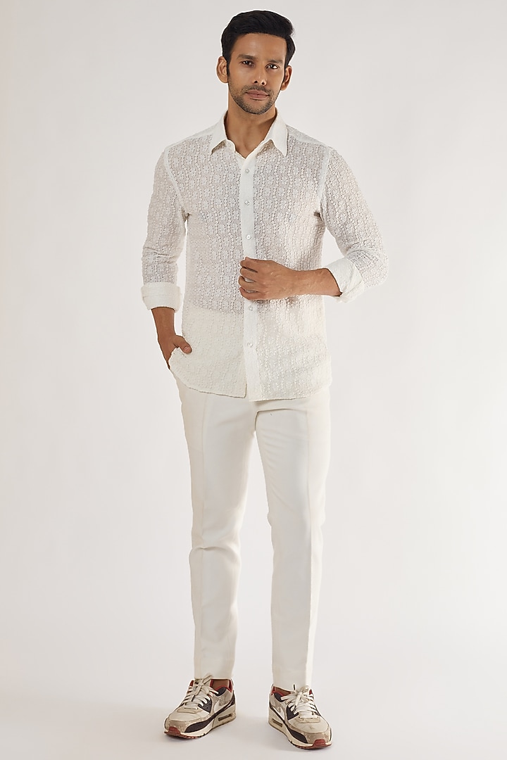 White Net Shirt by Prima Czar at Pernia's Pop Up Shop 2026