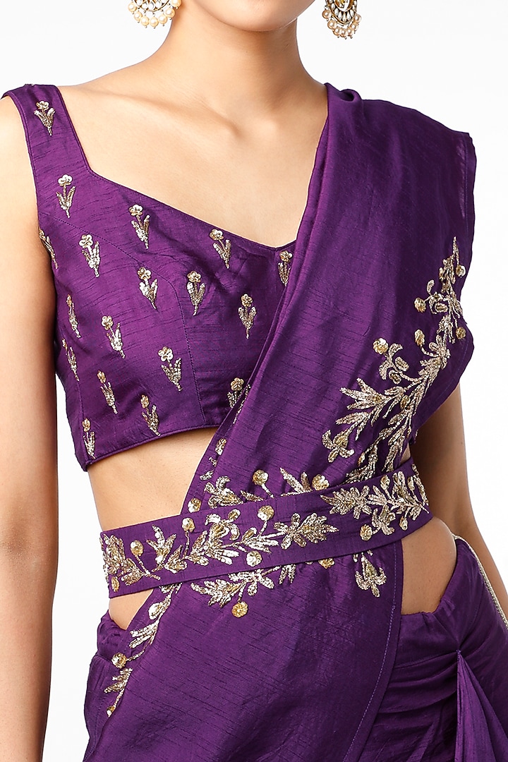 Purple Cowl Skirt Saree Set Design by Prathyusha Garimella at Pernia's ...