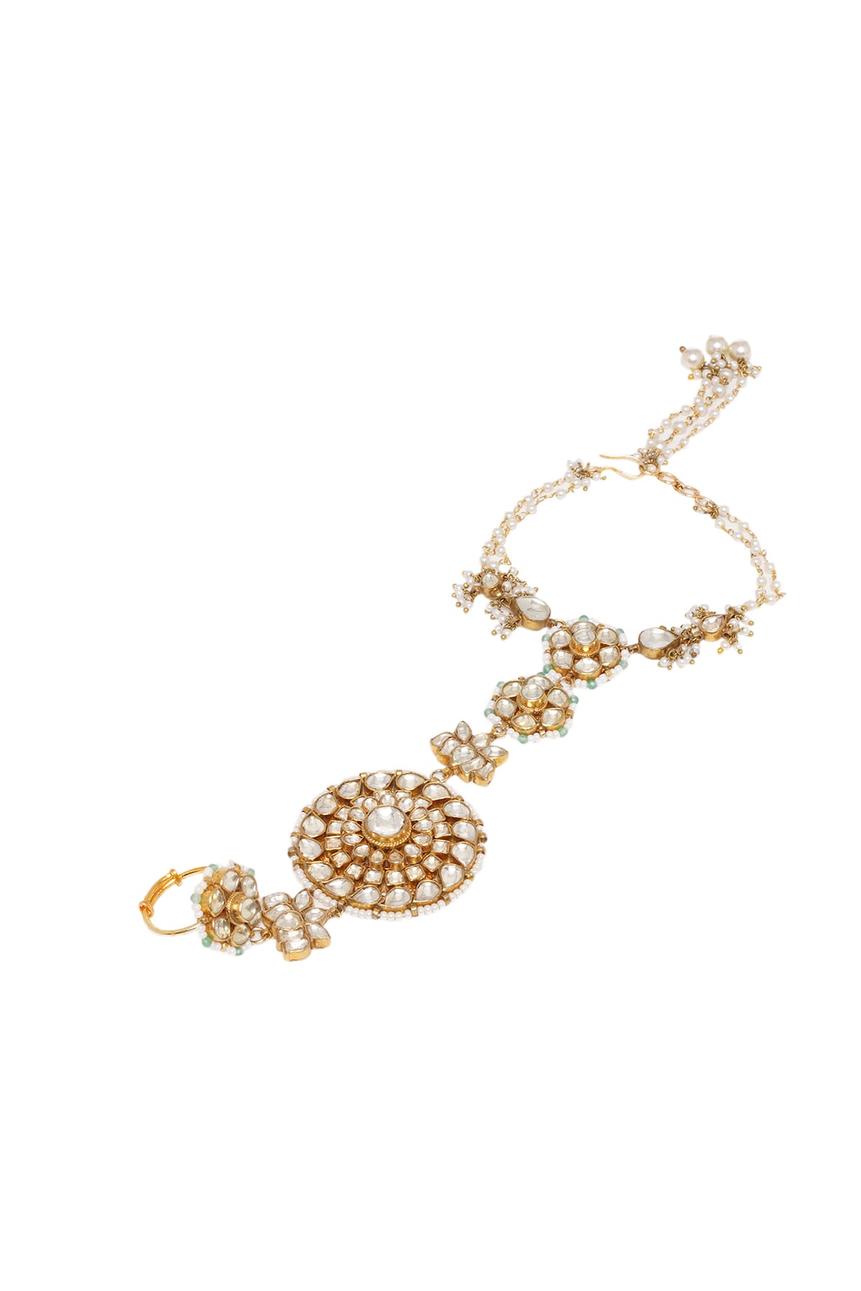 Gold Finish Kundan Polki Hathphool by Preeti Mohan at Pernia's Pop Up ...