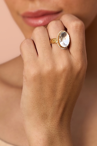 Gold Plated Brass Ring by Preeti Mohan at Pernia's Pop Up Shop 2025