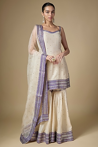 Ivory & Violet Chanderi Gharara Set by Priyal Prakash at Pernia's Pop ...