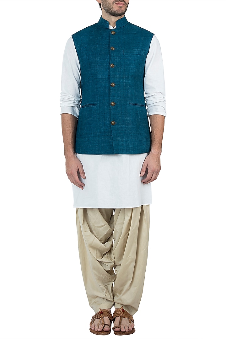 Ivory Cotton Silk Patiala Pants by Pranay Baidya Men at Pernia's Pop Up Shop 2024