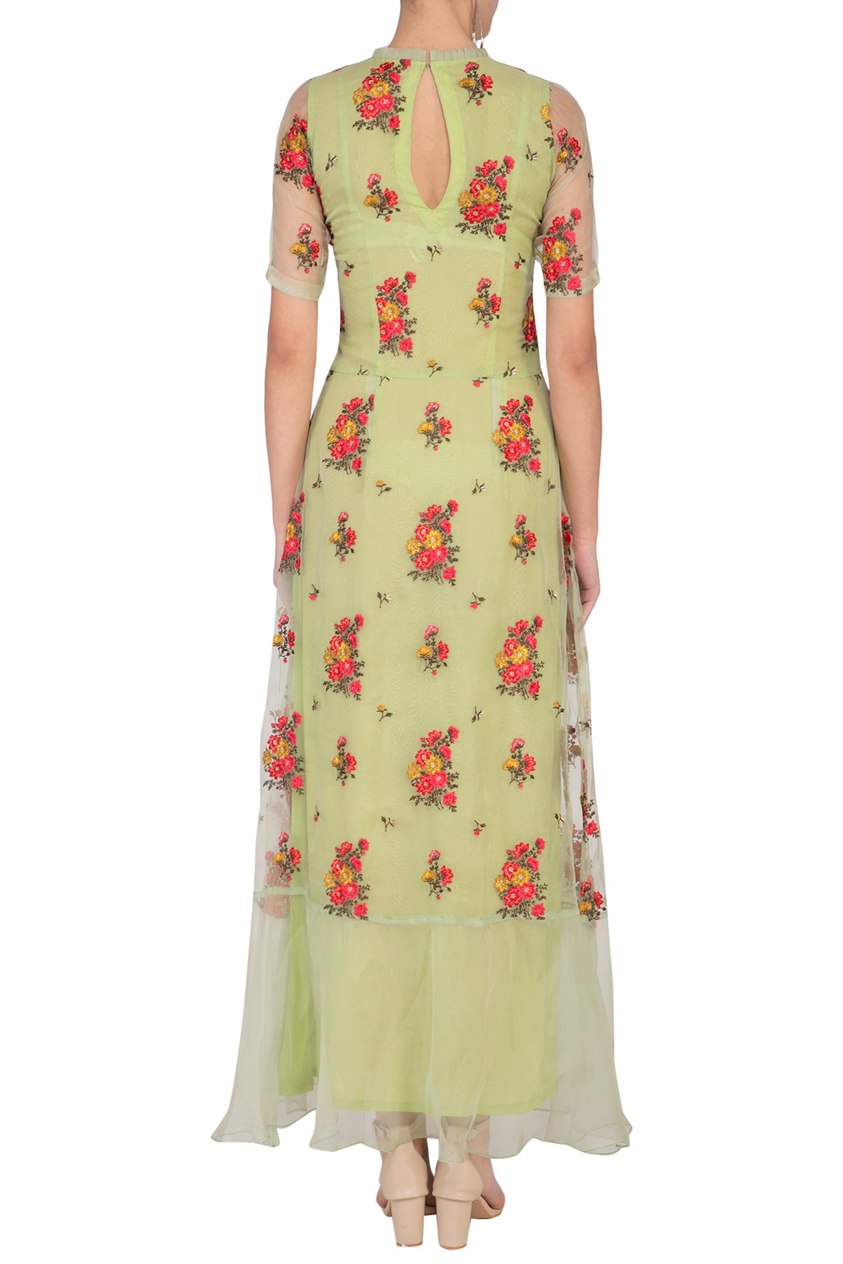 Green Embroidered Maxi dress Design by Pranay Baidya at Pernia's Pop Up ...
