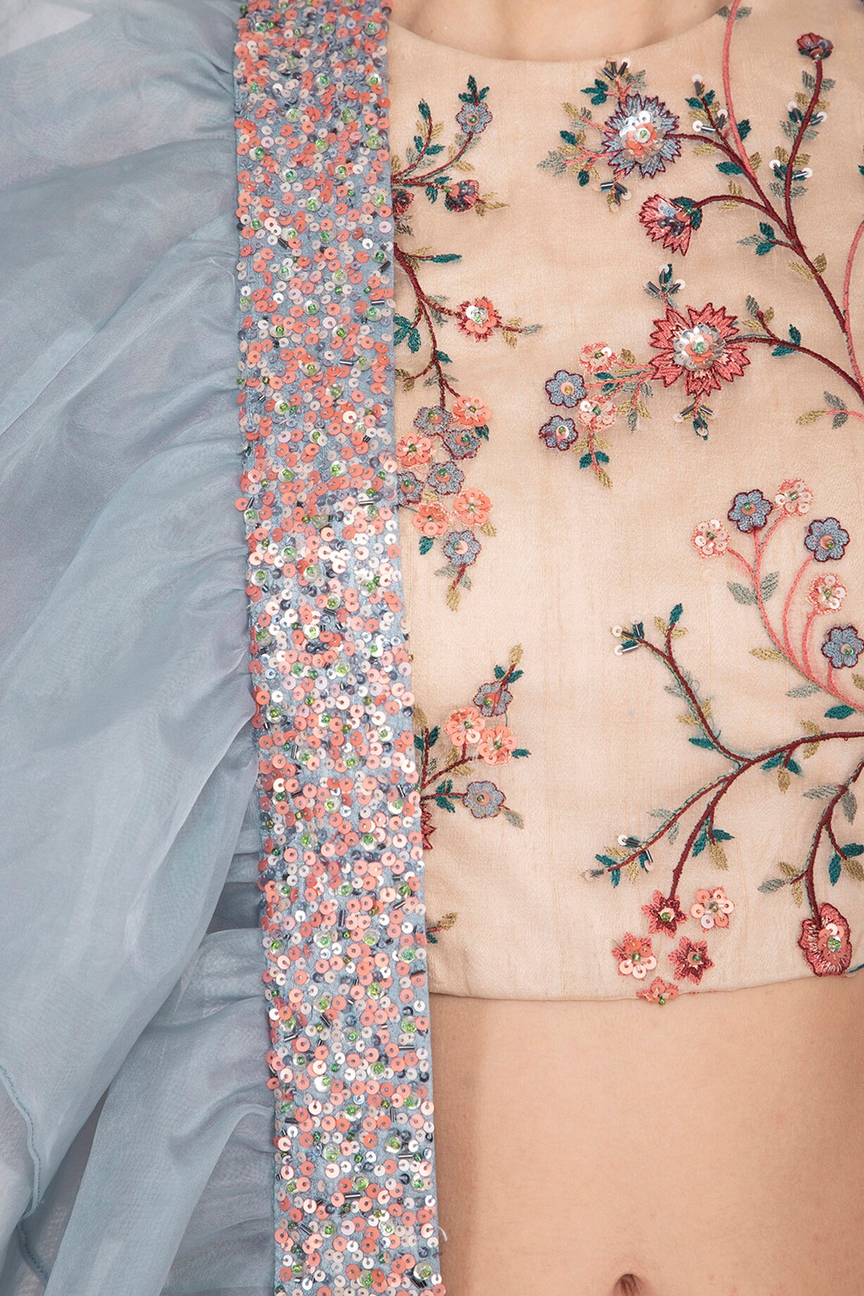 Nude Embroidered Lehenga Set by Pranay Baidya at Pernia's Pop Up Shop 2025