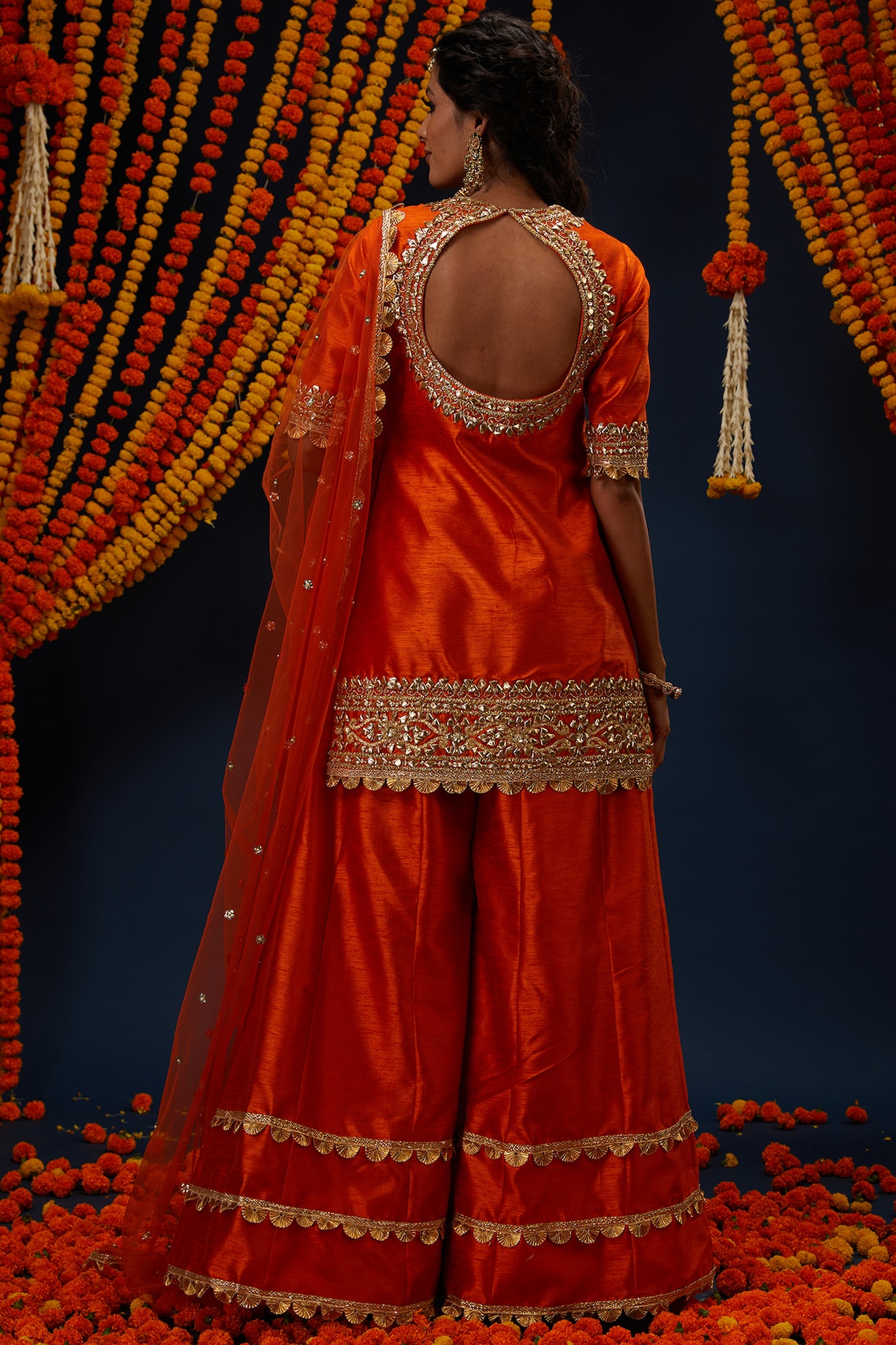 Rust Dupion Sharara Set by Preeti S Kapoor at Pernia's Pop Up Shop 2025