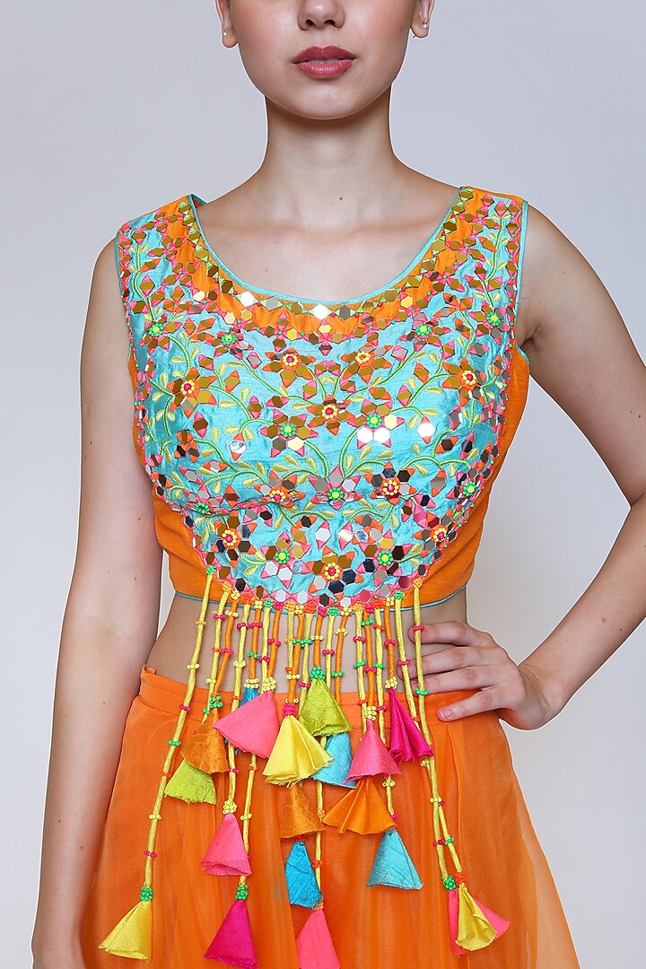 Orange Embroidered Sharara Set by Preeti S Kapoor at Pernia's Pop Up ...
