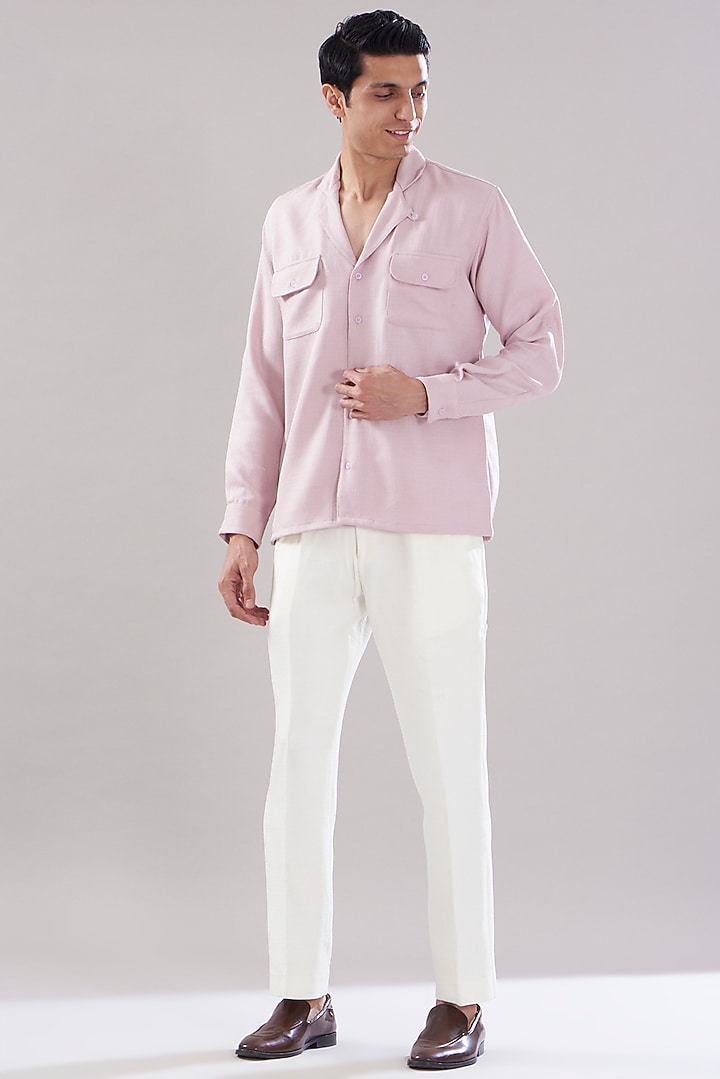 Ivory Linen Pants by PUNEET KAPOOR LABEL at Pernia's Pop Up Shop 2025