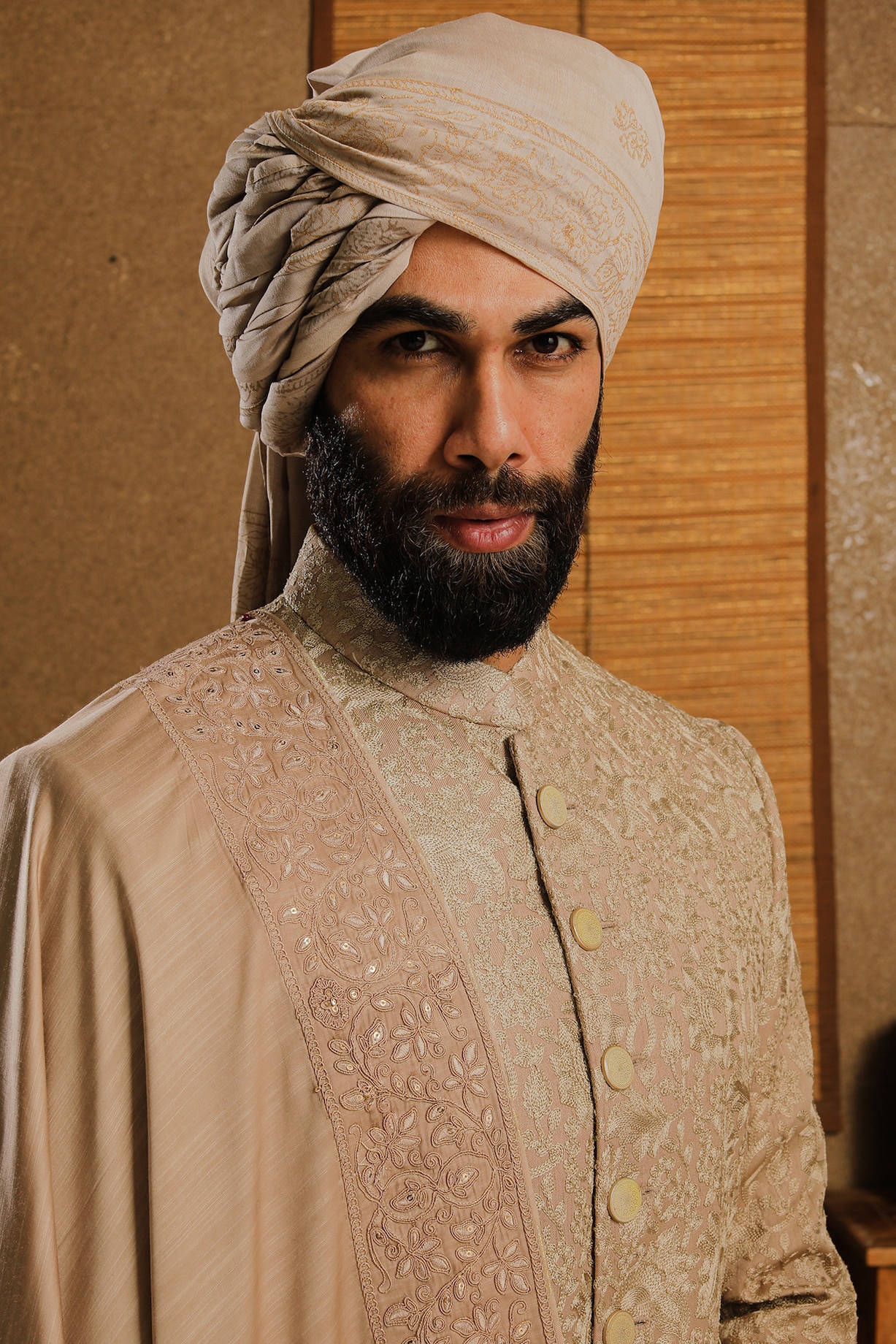 Buy Punit Arora Rose Gold Embroidered Sherwani Set at Pernia ...