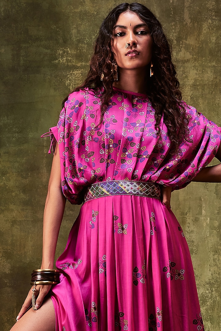 Pink Printed Dress by Punit Balana at Pernia's Pop Up Shop 2025