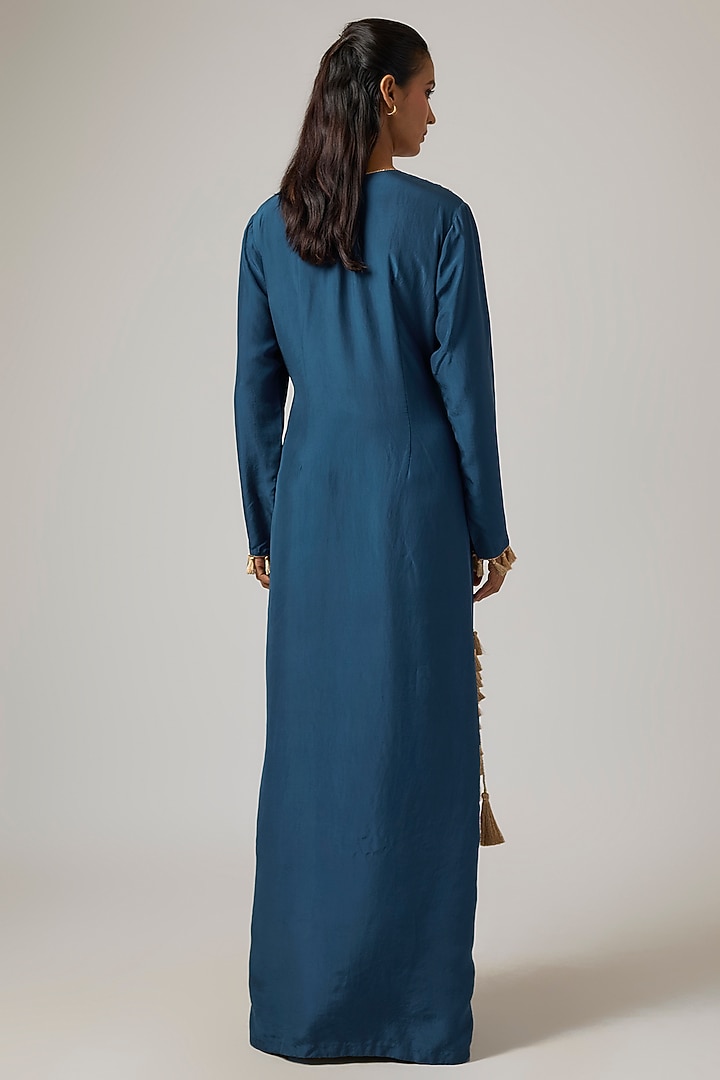 Navy Blue Habutai Silk Party Wear Dress by Payal Singhal at Pernia's ...