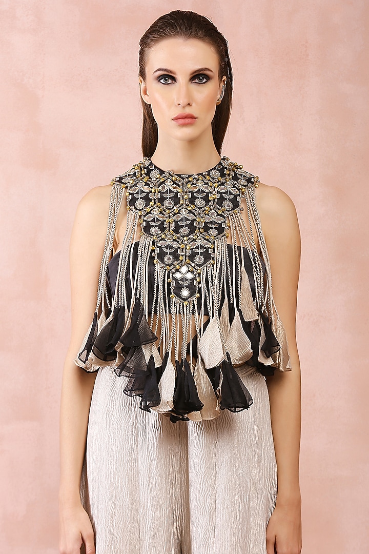 Dull Gold Crushed Tissue Sharara Set by Payal Singhal at Pernia's Pop ...