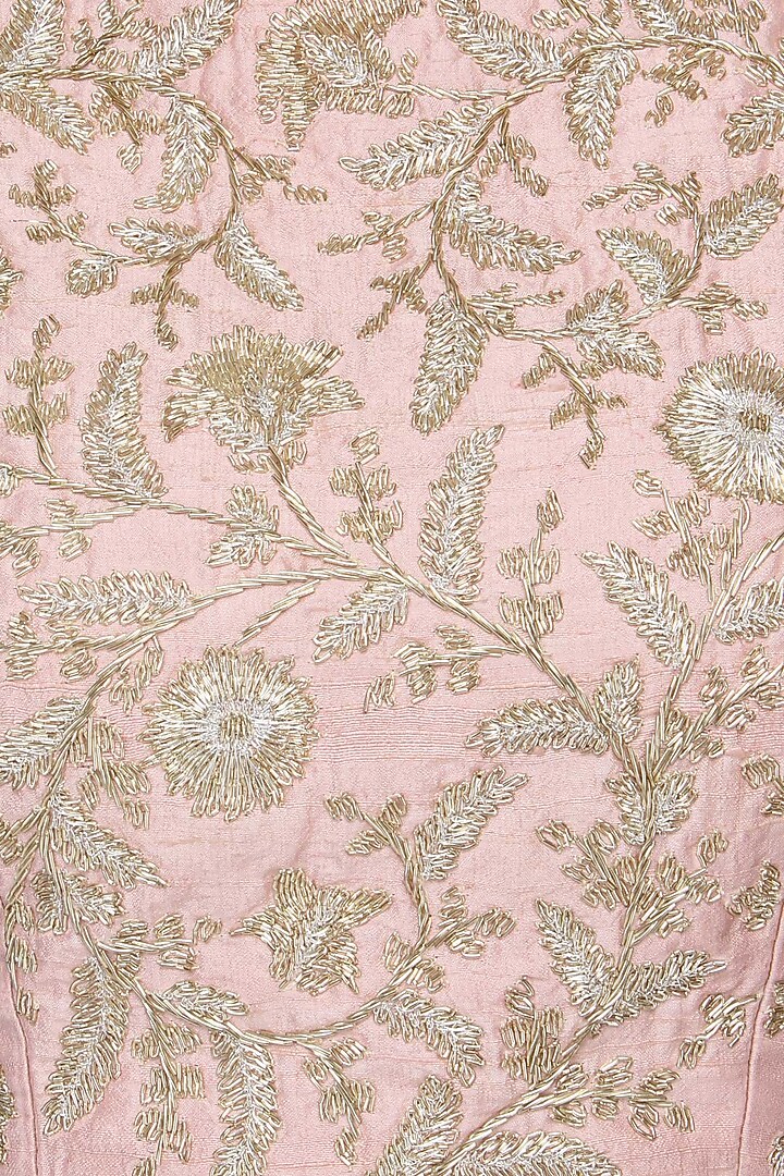 Blush pink and aqua blue floral hand painted misu lehenga set available ...