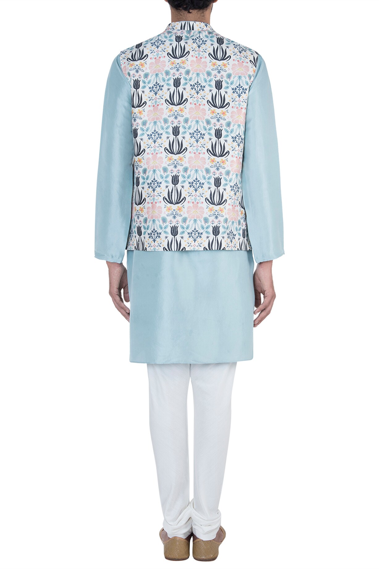 Cream printed bandi jacket available only at Pernia's Pop Up Shop. 2024