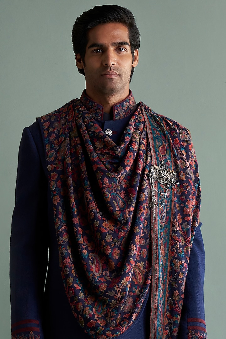 Buy Qbik Men Royal Blue Sherwani Set at Pernia'sPopUpShopMen 2023 Buy Qbik Men Royal Blue Sherwani Set at Pernia'sPopUpShopMen 2023