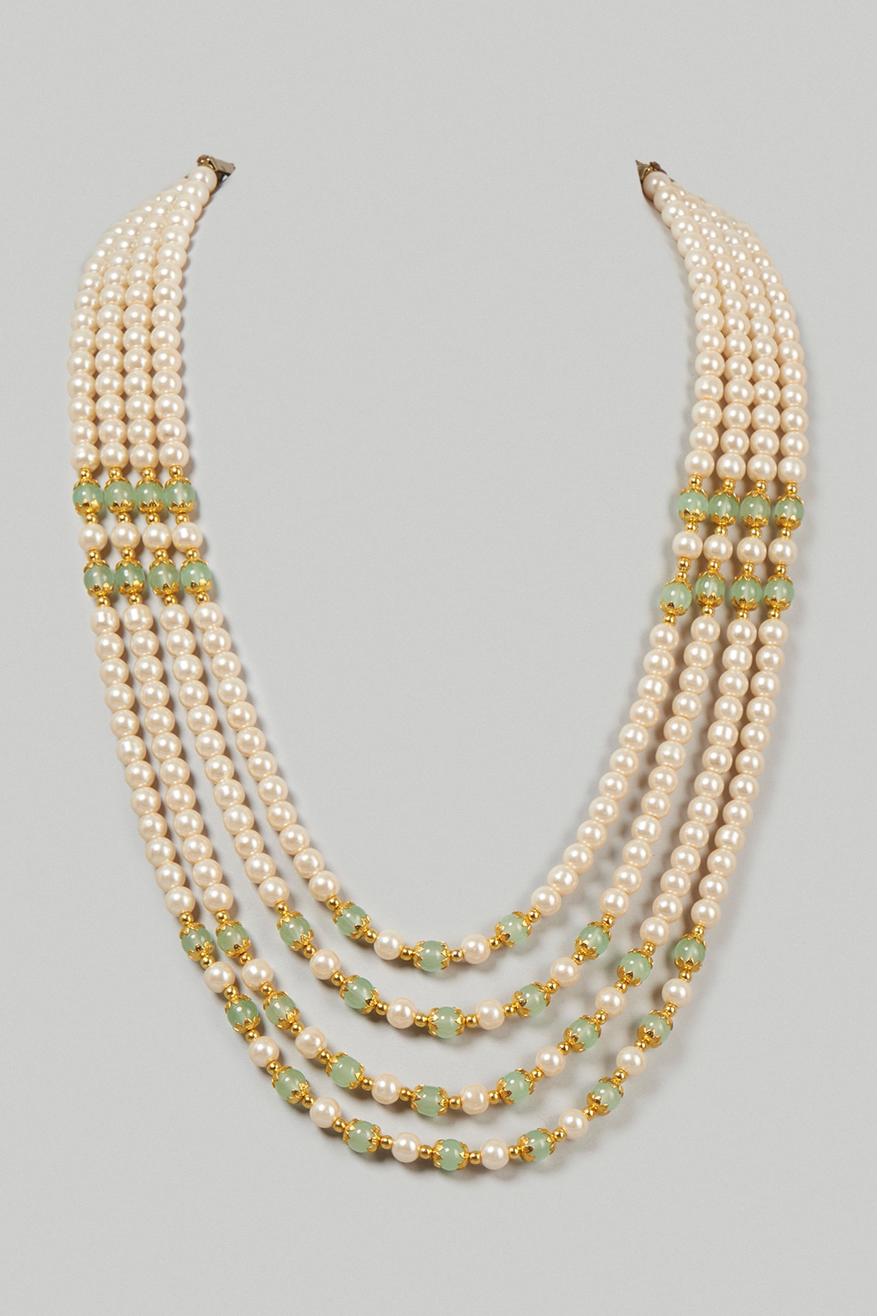 Mint & Ivory Pearl Mala by Qbik Men at Pernia's Pop Up Shop 2025