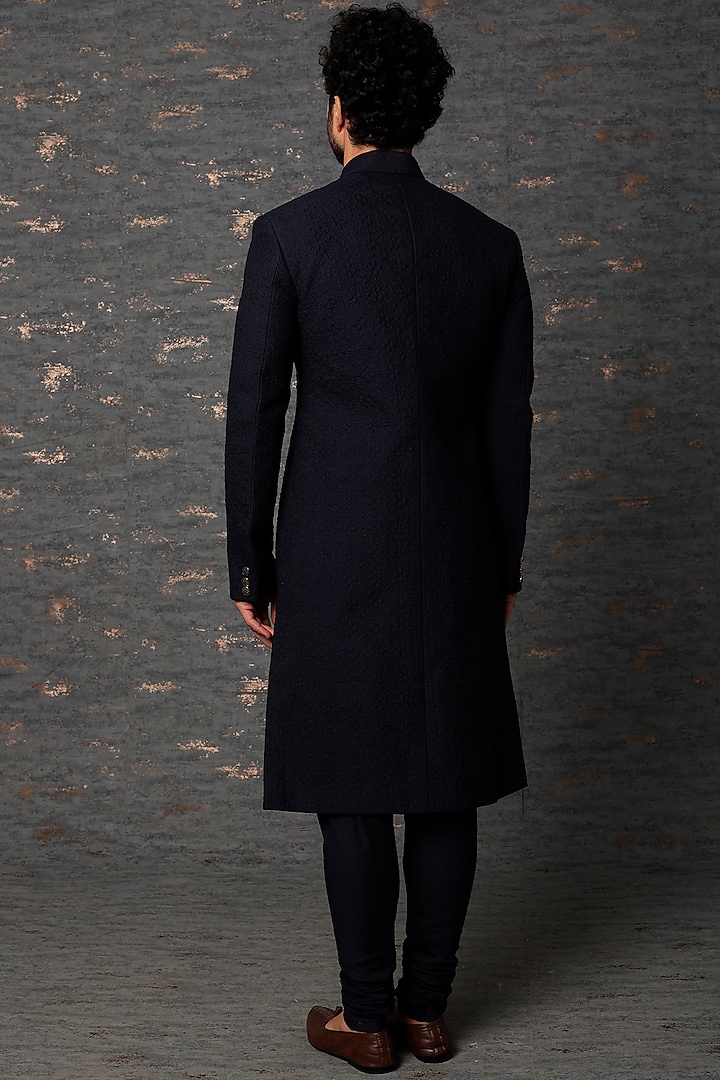 Navy Blue Quilted Sherwani Set Design by Qbik Men at Pernia's Pop Up ... Navy Blue Quilted Sherwani Set Design by Qbik Men at Pernia's Pop Up ...