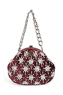 Red Velvet Embellished Pouch Design by Quirky Tales at Pernia's Pop Up ...