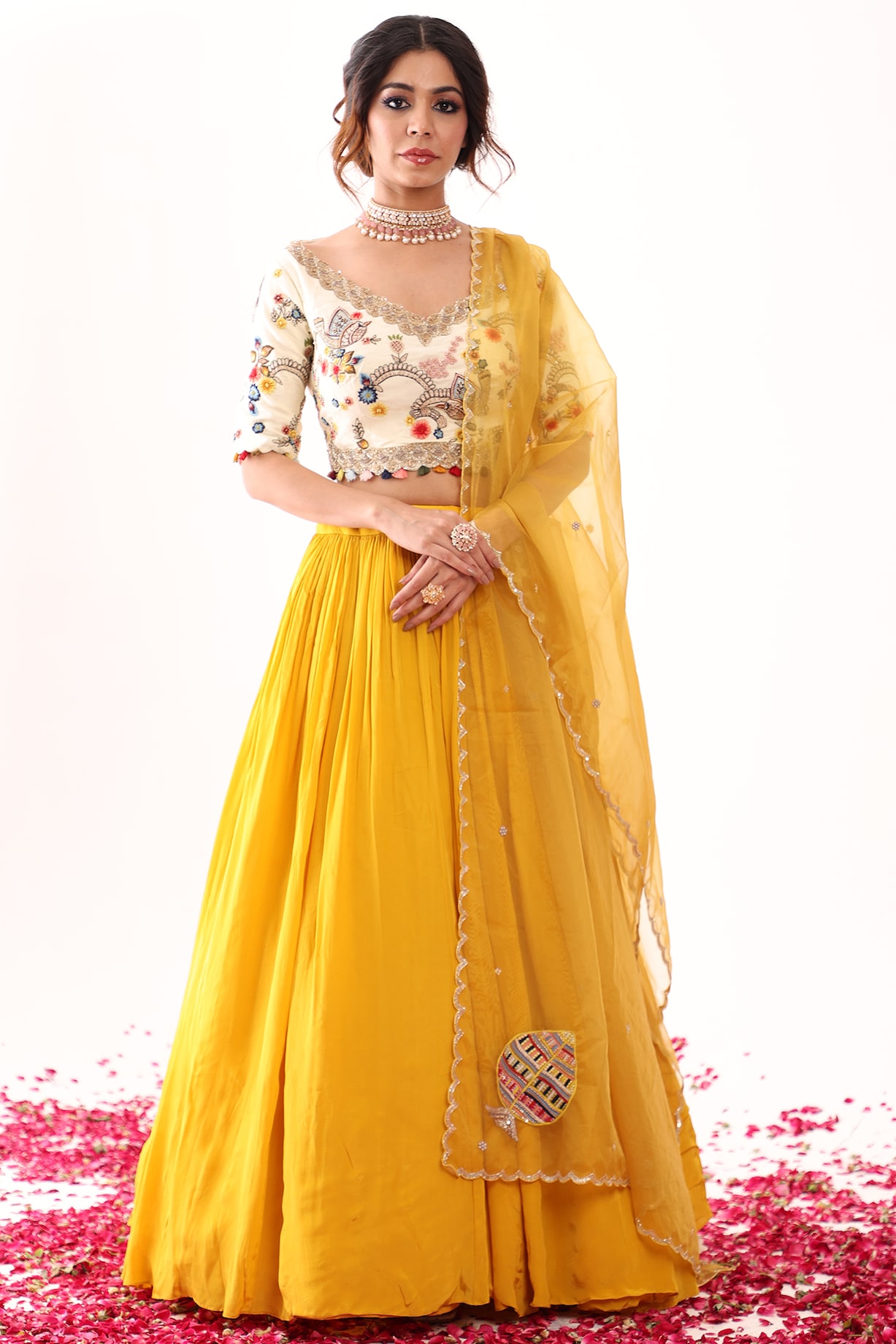 Yellow Silk Lehenga Set by Raas Couture at Pernia's Pop Up Shop 2025