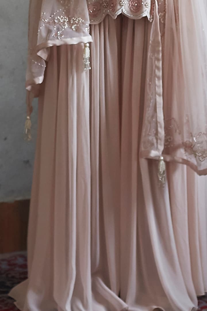 Pale Pink Georgette Gharara Set by Radha Sharma at Pernia's Pop Up Shop ...