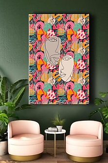 Multi-Colored Canvas Paper Digital Wall Art Design by RAFFINEE at ...