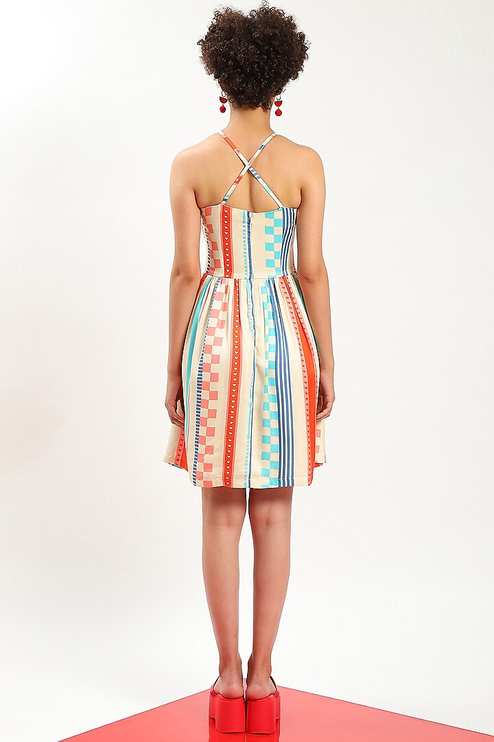 Multi-Colored Striped Printed Mini Dress by RADKA at Pernia's Pop Up ...