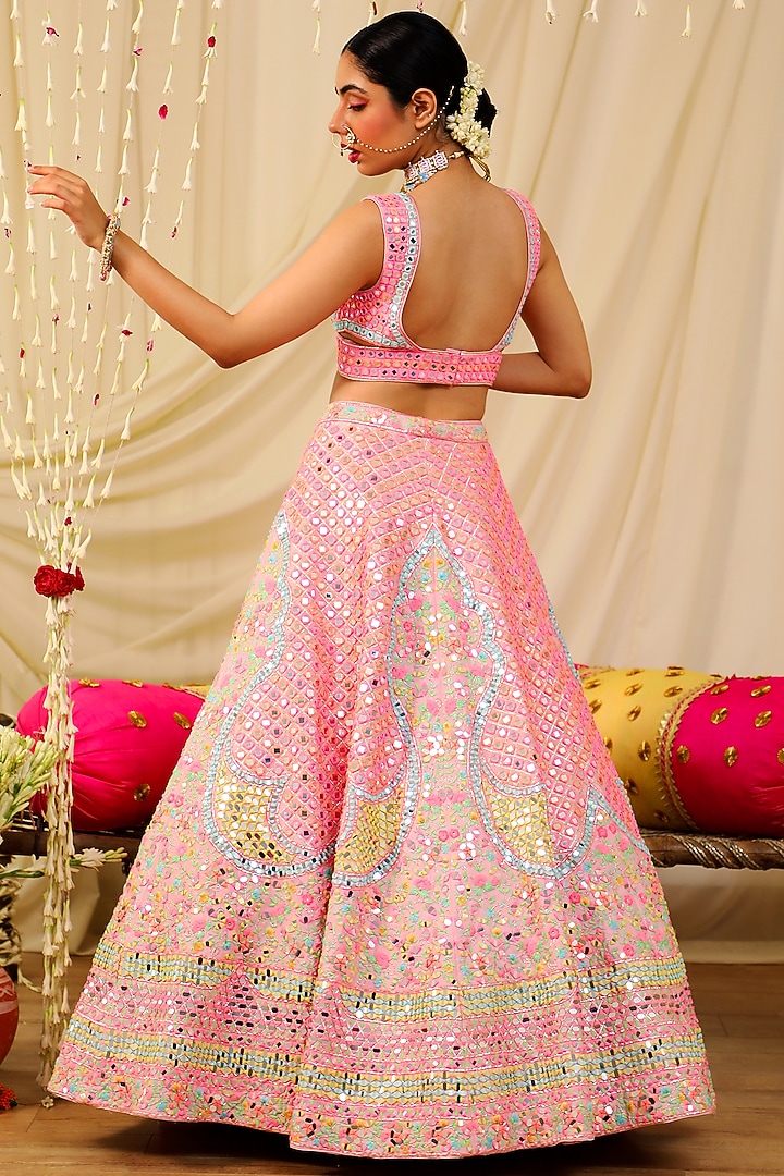 Pink Embroidered Bridal Lehenga Set by Rajbinder Chaha at Pernia's Pop ...