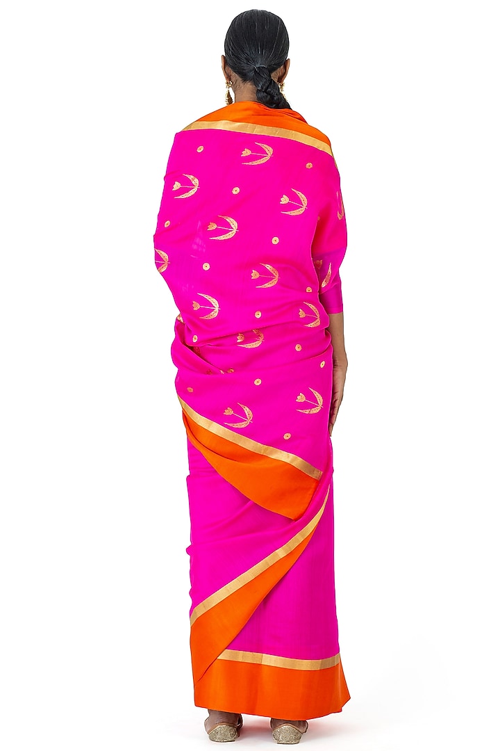 Pink Chanderi Silk Saree by Raw Mango at Pernia's Pop Up Shop 2025