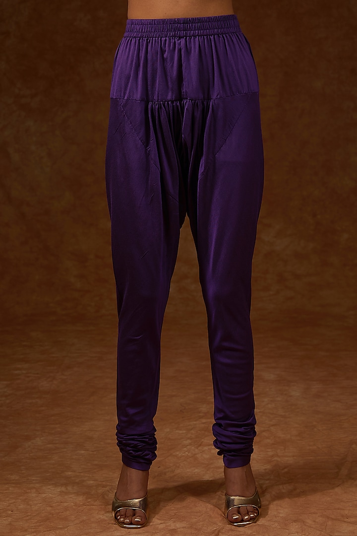 Purple Chanderi Handloom Aari Embroidered Anarkali Set Design by Rar ...