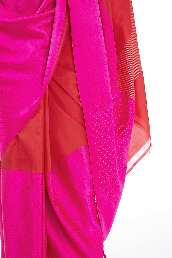 Red & Rani Pink Silk Saree Design by Raw Mango at Pernia's Pop Up Shop 2024