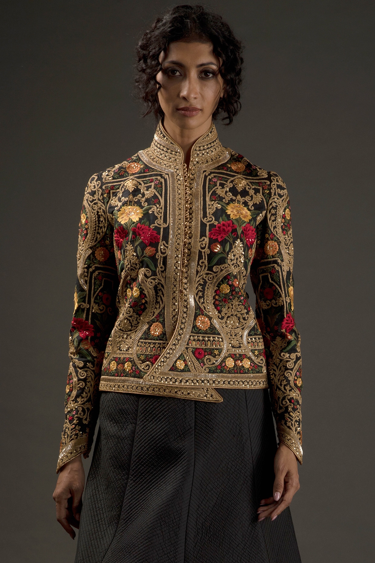 Black Embroidered Jacket by Rohit Bal at Pernia's Pop Up Shop 2025