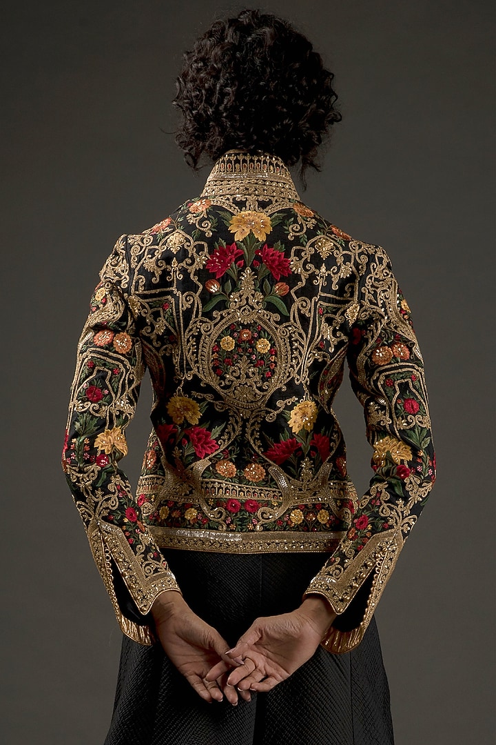 Black Embroidered Jacket by Rohit Bal at Pernia's Pop Up Shop 2025