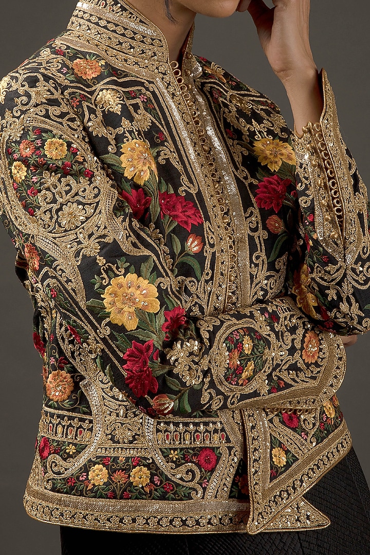 Black Embroidered Jacket by Rohit Bal at Pernia's Pop Up Shop 2025