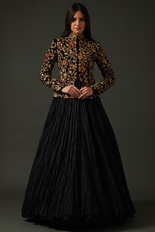 Black Embroidered Short Jacket Design by Rohit Bal at Pernia's Pop Up ...